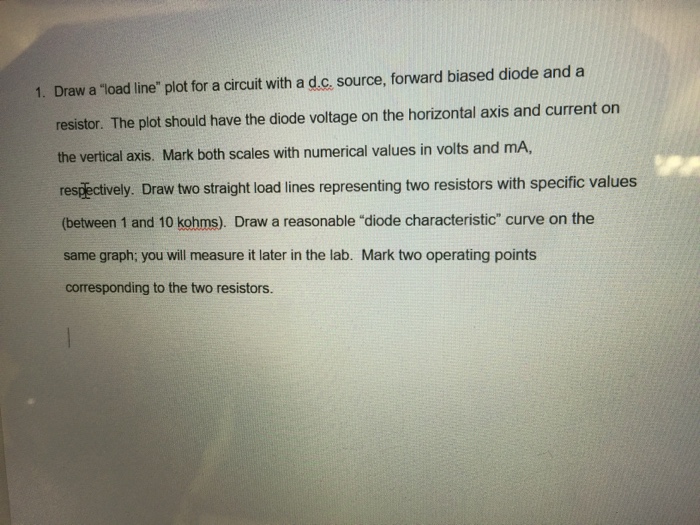 Solved Draw a "load line" plot for a circuit with a d.c. | Chegg.com