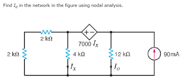 Solved Find I_o in the network in the figure using nodal | Chegg.com