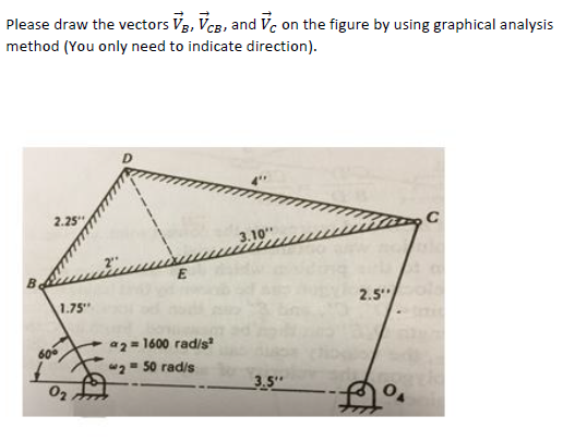 Draw the vectors V_B, V_CB, and V_C on the figure by | Chegg.com