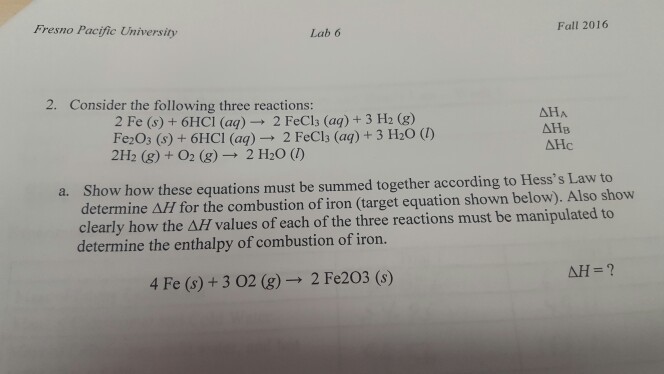 Solved Prelab Assignment: Calorimetry and Hess's Law 1. Show | Chegg.com