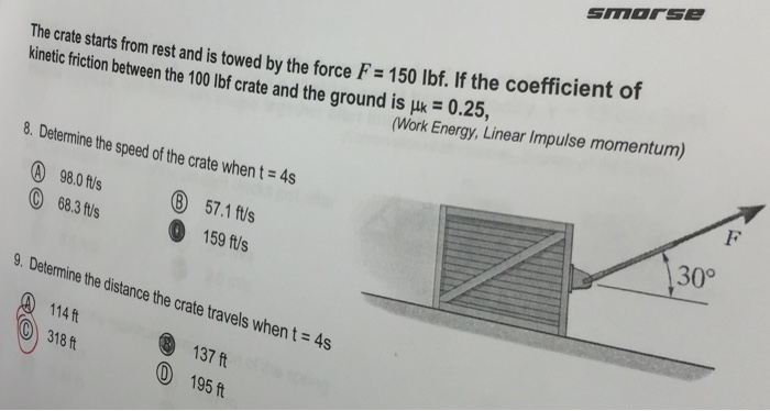 Solved The crate starts from rest and is towed by the force | Chegg.com