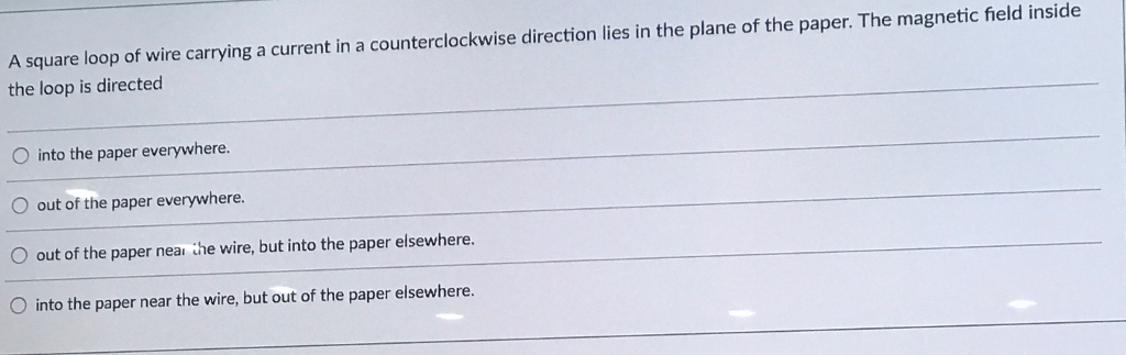 Solved A square loop of wire carrying a current in a | Chegg.com