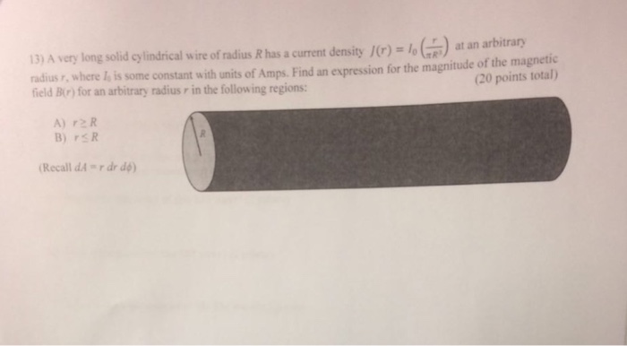 Solved A very long solid cylindrical wire of radius R has a | Chegg.com