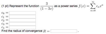 Solved Represent the function 3/(1-3x) as a power series | Chegg.com