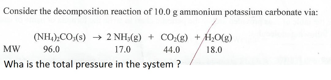 Solved: Consider The Decomposition Reaction Of 10.0 G Ammo... | Chegg.com