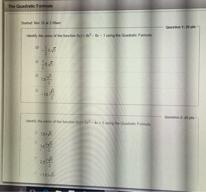 Solved Identify the zeros of the function f(x) = 4x^2 - 8x - | Chegg.com