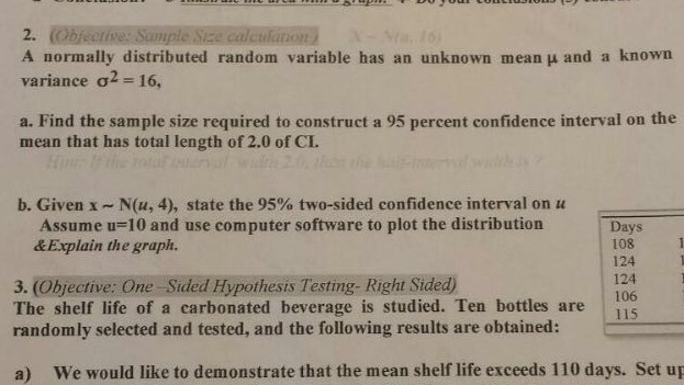 Solved A normally distributed random variable has an unknown | Chegg.com