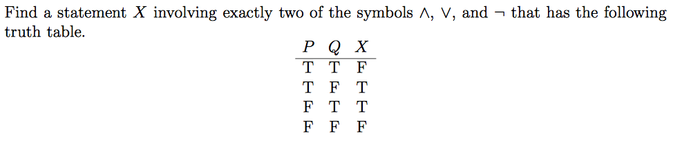 Solved Find a statement X involving exactly two of the | Chegg.com