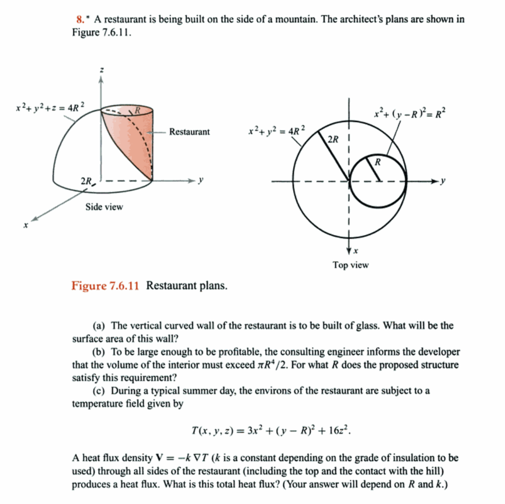 Solved 8. A restaurant is being built on the side of a | Chegg.com