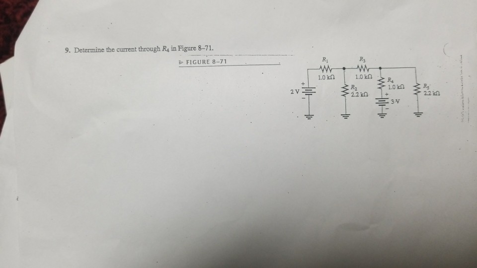 Solved 9. Determine the current through R4 in Figure 8-71. | Chegg.com