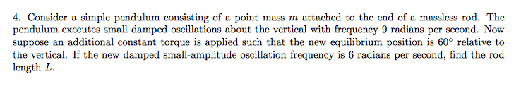 Solved Consider a simple pendulum consisting of a point mass | Chegg.com