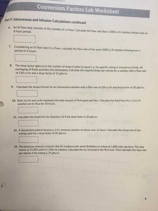 Solved An IV flow rate consists of the number of cc/hour. | Chegg.com