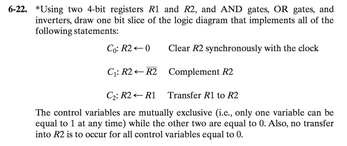 6-22. *Using two 4-bit registers R1 and R2, and AND | Chegg.com