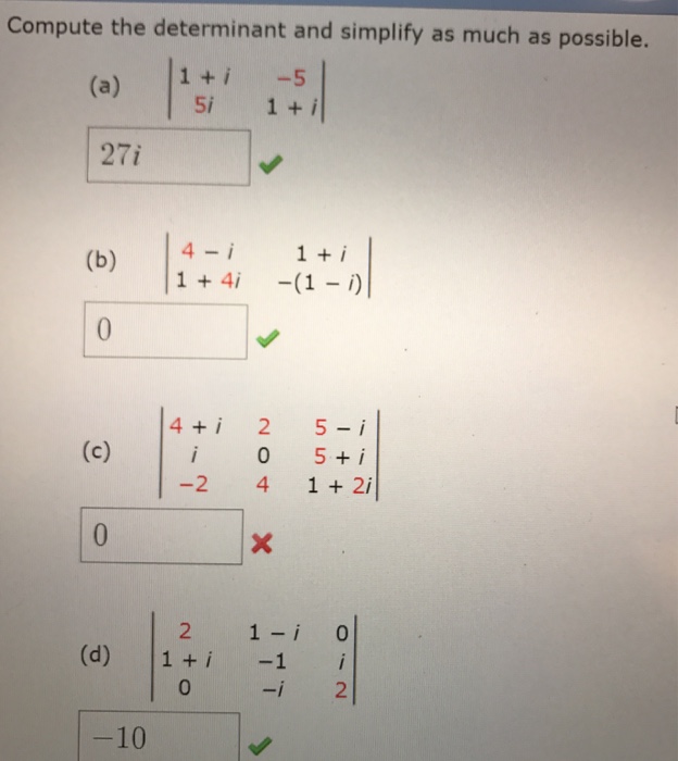Solved Compute the determinant and simplify as much as | Chegg.com