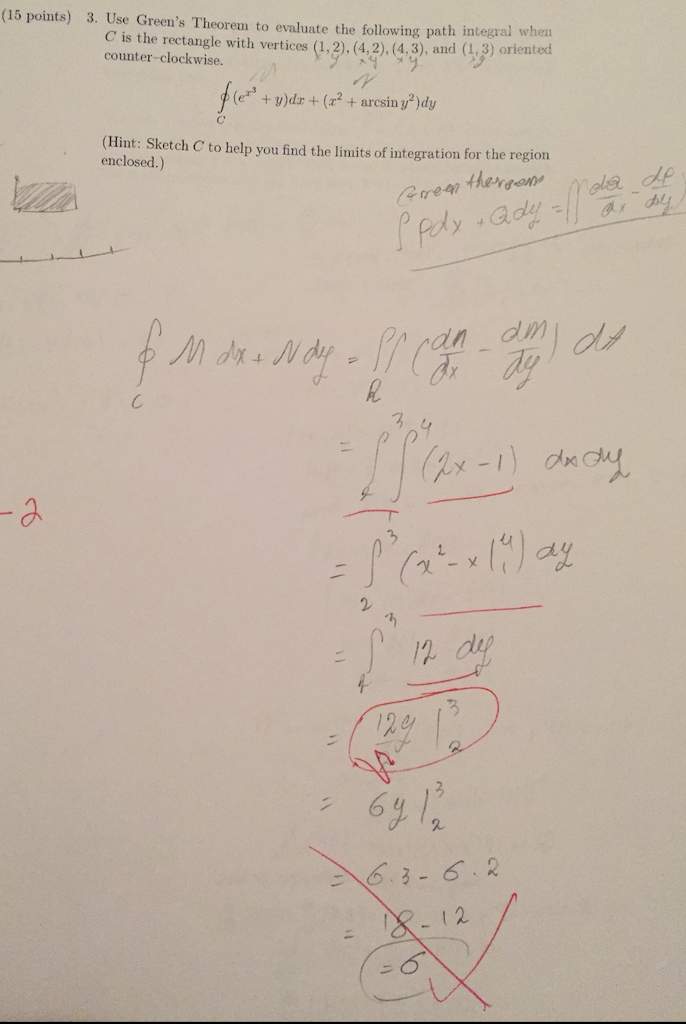 Solved (15 points) 3. Use Green's Theorem to evaluate the | Chegg.com