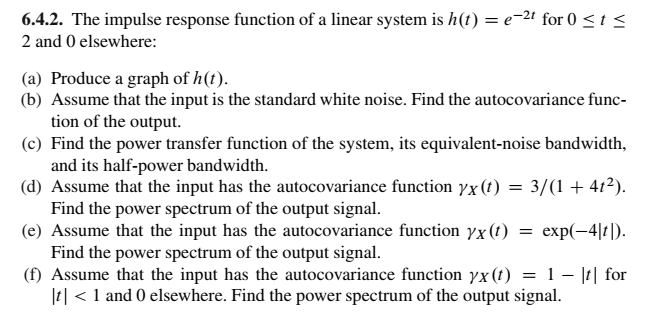 6.4.2. The impulse response function of a linear | Chegg.com