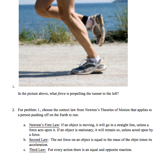 Solved In the picture above, what force is propelling the | Chegg.com