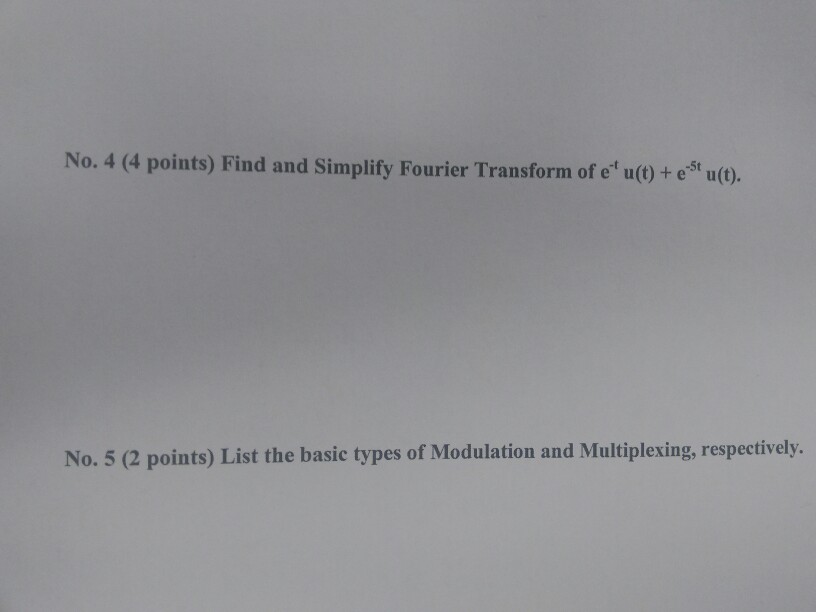 Solved No. 4 -5t (4 points) Find and Simplify Fourier | Chegg.com
