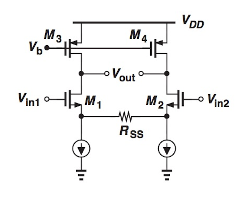 Solved Find the gain of this cascade differential pair | Chegg.com