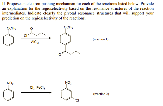 Solved II. Propose an electron-pushing mechanism for each of | Chegg.com