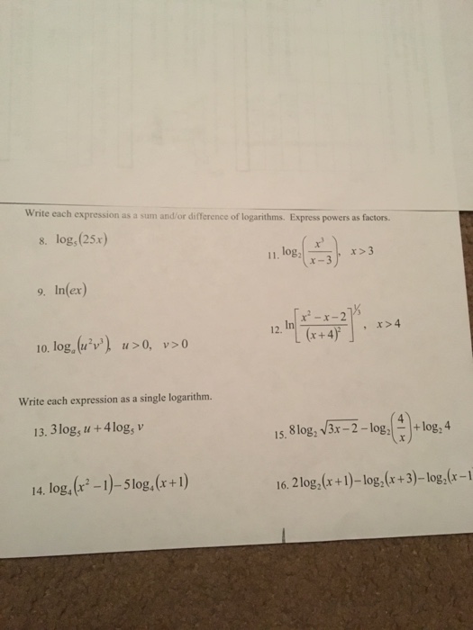 Solved Write each expression as a sum and/or differenced of | Chegg.com