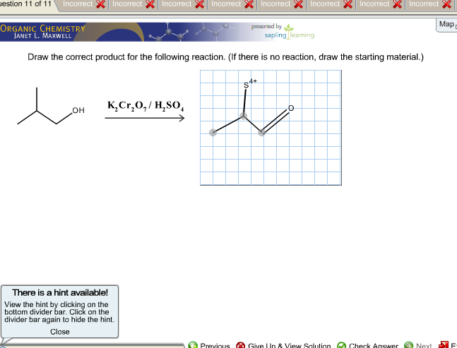 Draw The Correct Product For The Following Reaction K2cr2o7 The Expert