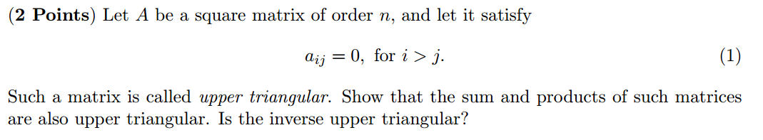 Solved Let A be a square matrix of order n, and let it | Chegg.com