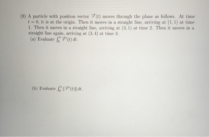 Solved A particle with position vector rvector (t) moves | Chegg.com
