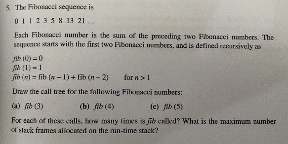 Solved 2.5b » Part 1) Draw the call tree for the Fibonacci | Chegg.com