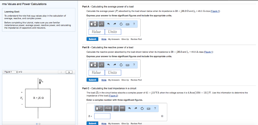 Solved rms Values and Power Calculations Learning Goal: To | Chegg.com