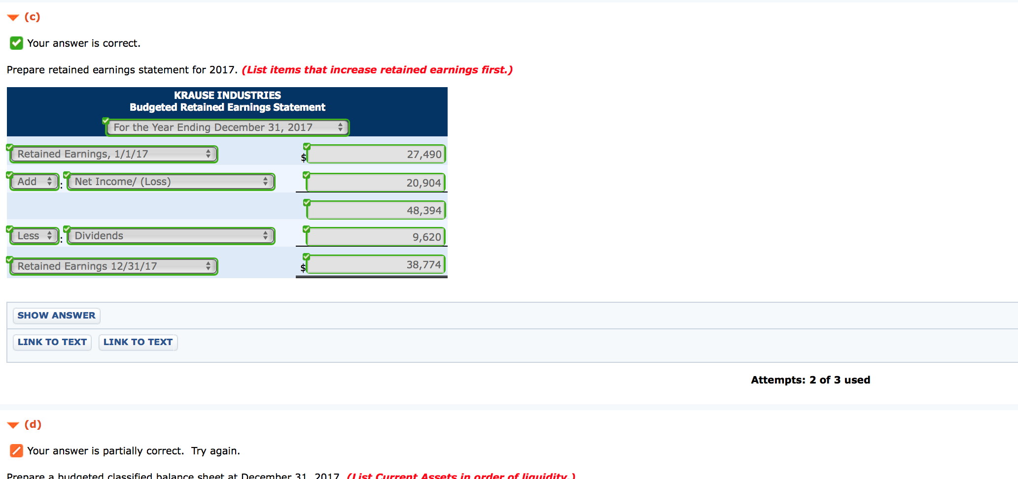 Solved Problem 23-6A (Part Level Submission) Krause | Chegg.com