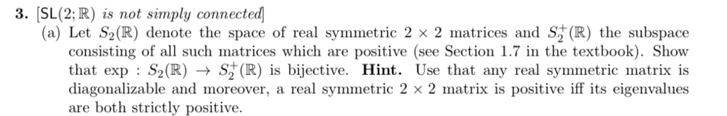 Solved 3. [SL(2;R) is not simply connected (a) Let So(R) | Chegg.com