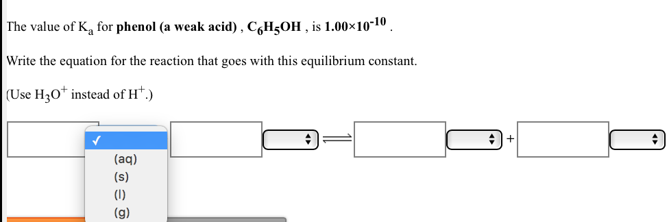 Solved 10 The value of Ka for phenol (a weak acid), C6H5OH , | Chegg.com