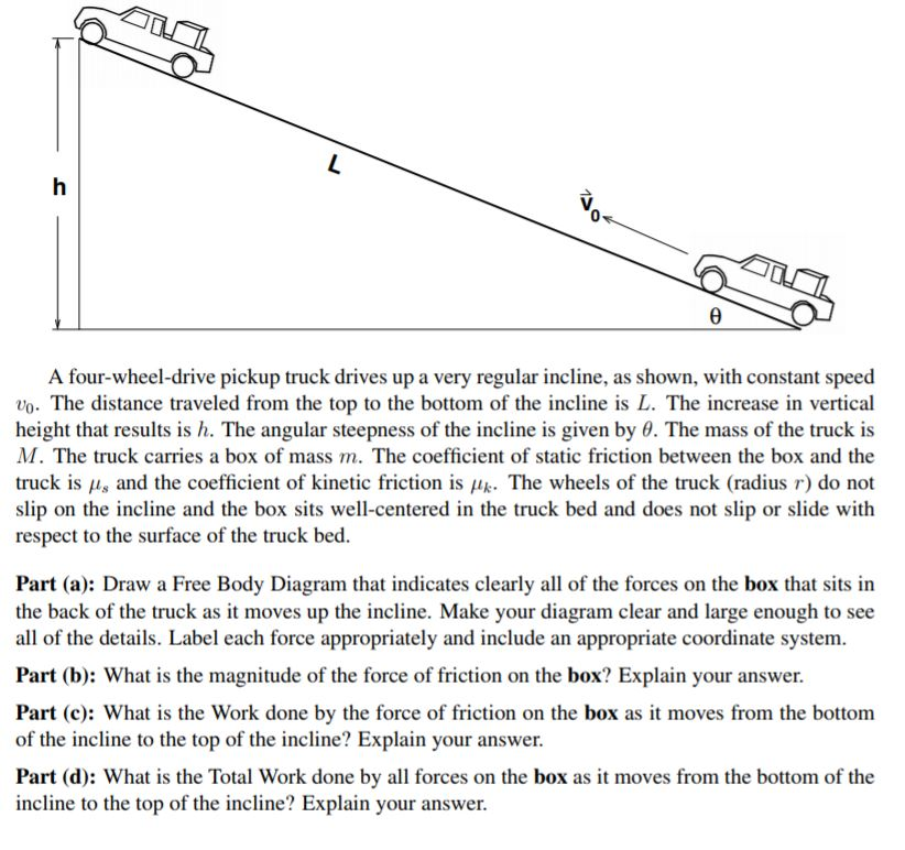 Solved V. A four-wheel-drive pickup truck drives up a very | Chegg.com