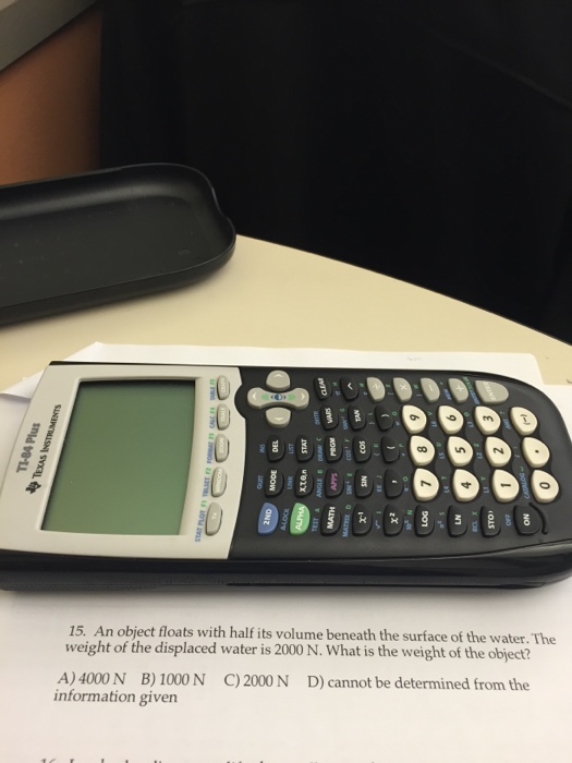 Solved 15. An object floats with half its volume beneath the | Chegg.com