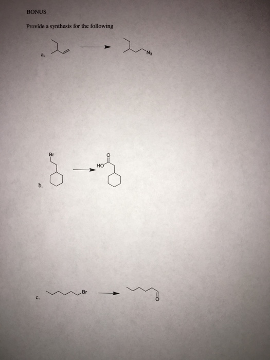Solved Provide a synthesis for the following | Chegg.com