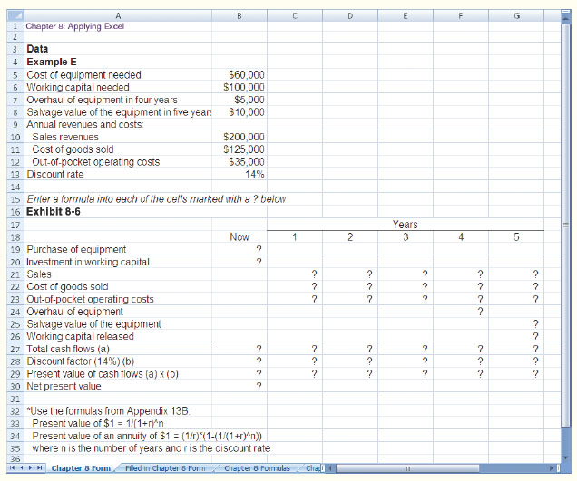 Solved 1Chapter 8: Applying Excel 3 Data 4 Example E 60,000 | Chegg.com