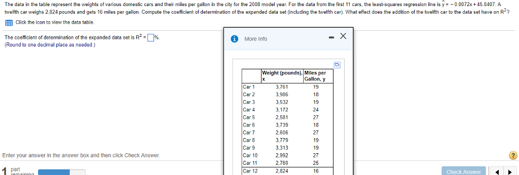 Solved The data in the table represent the weights of | Chegg.com