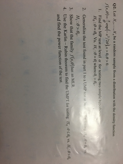 Solved Let X_1, ..., X_n be a random sample from a | Chegg.com