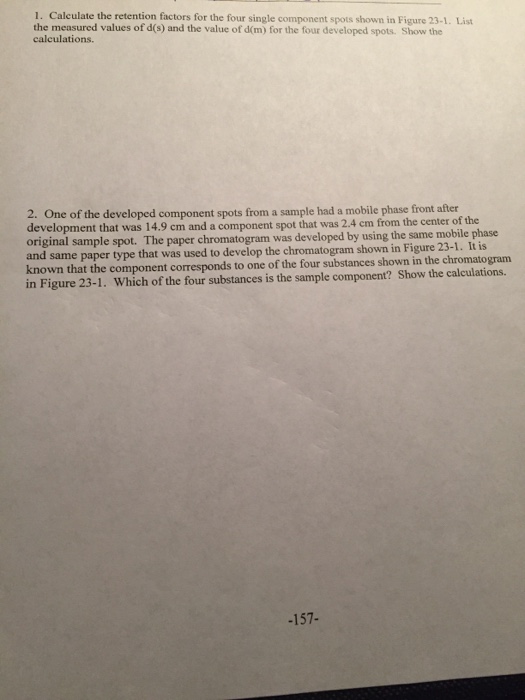 Solved EXPERIMENT 23: PAPER CHROMATOGRAPHY Introduction | Chegg.com