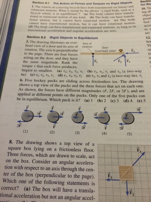 Solved Section 9,1 The Action of Forces and Torques on Rigid | Chegg.com