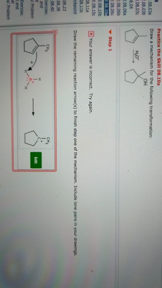 Solved Practice the Skill 08.10a 08.03a Draw a mechanism for | Chegg.com
