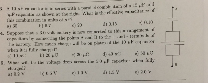 Solved A 10 Muf Capacitor Is In Series With A Parallel