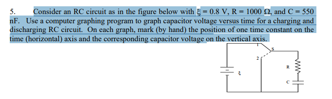 Solved Consider an RC circuit as in the figure below with E | Chegg.com
