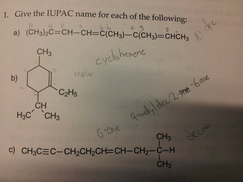 Solved Give the IUPAC name for each of the following: | Chegg.com