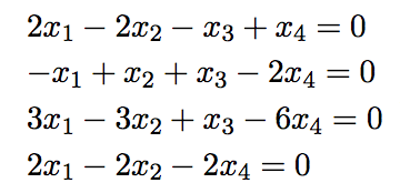 Solved Solve the homogeneous system. 2x1 - 2x2 - x3 + x4 = | Chegg.com