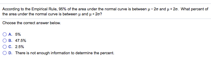 Solved According to the Empirical Rule, 95% of the area | Chegg.com