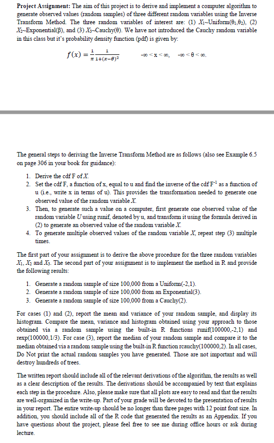 Solved Project Assignment: The aim of this project is to | Chegg.com