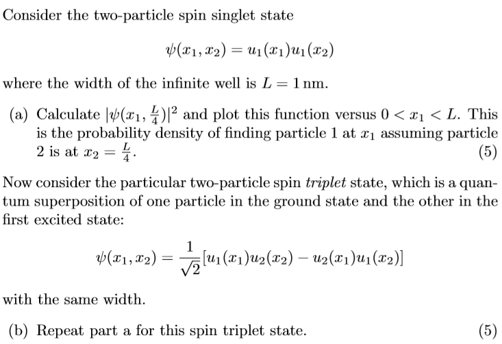 Solved Consider the two-particle spin singlet state where | Chegg.com