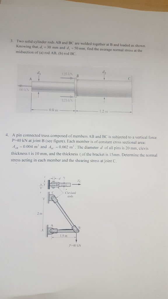 Solved 3. Two solid cylinder rods AB and BC are welded | Chegg.com